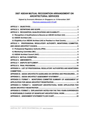 Fillable Online cil nus edu 2007 asean mutual recognition arrangement ...