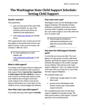 Fillable Online The Washington State Child Support Schedule: Fax Email ...
