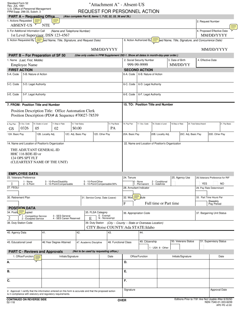Fillable Online Request for Personnel Action Fax Email Print - pdfFiller