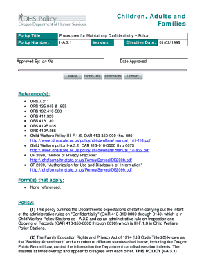Fillable Online dhs state or Procedures for Maintaining Confidentiality ...