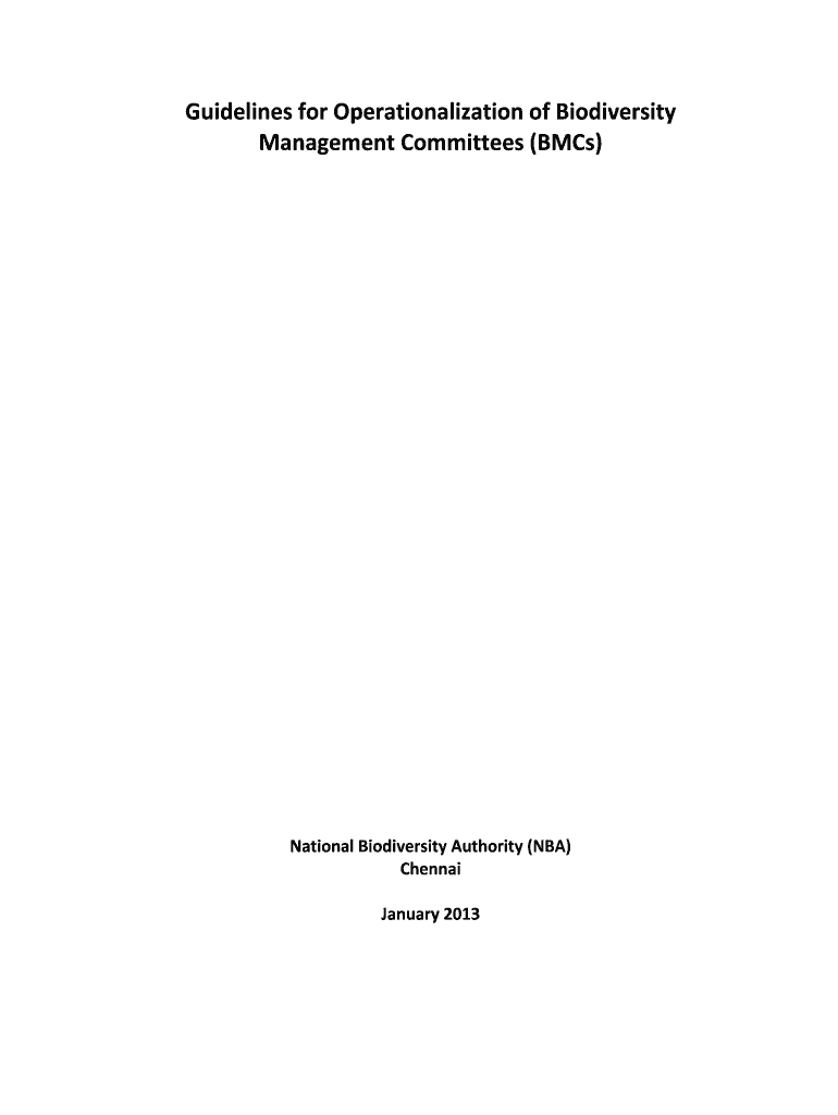 Fillable Online Guidelines for Operationalization of Biodiversity ...