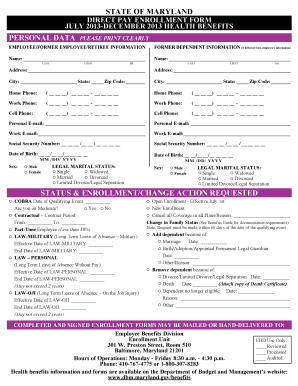 Fillable Online hr umaryland Active Enrollment Form. Active Enrollment ...