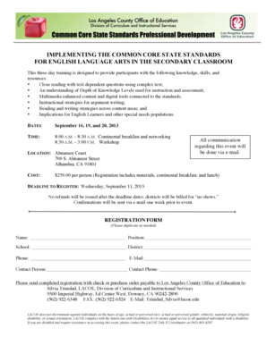 Fillable Online Registration Form - Los Angeles County Office of ...