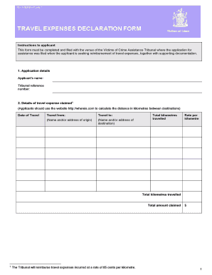 Fillable Online Travel Expenses Claim Form 2016doc Fax Email Print ...
