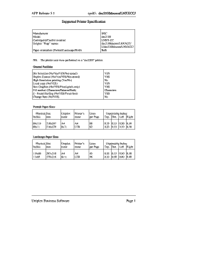Fillable Online Supported Printer Specification Fax Email Print - pdfFiller