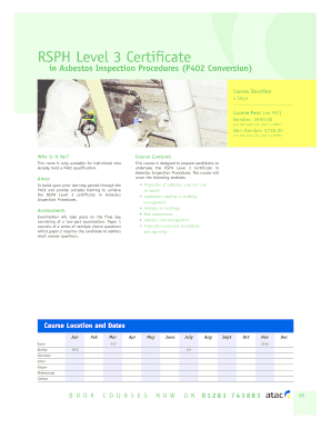 Fillable Online RSPH Level 3 Certificate - ARCA Fax Email Print - pdfFiller