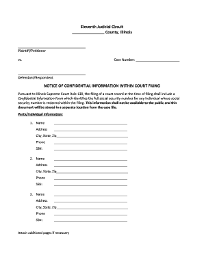 Fillable Online mcleancountyil Notice of Confidential Information ...