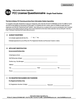 Fillable Online FCC License Questionnaire - Information Station ...