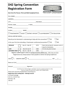 Fillable Online springconvention d42tm D42 Spring Convention ...