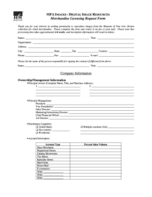 Fillable Online Merchandise Licensing Request form Fax Email Print ...