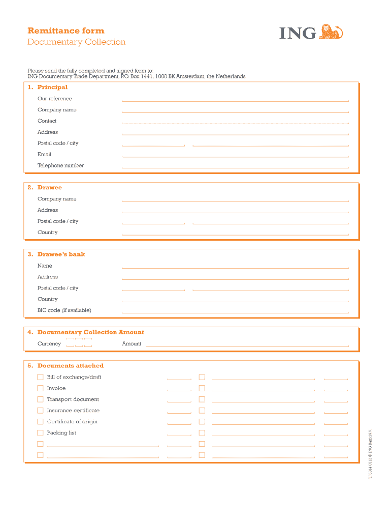 Fillable Online Remittance form Documentary Collection - bingwbbbcomb ...