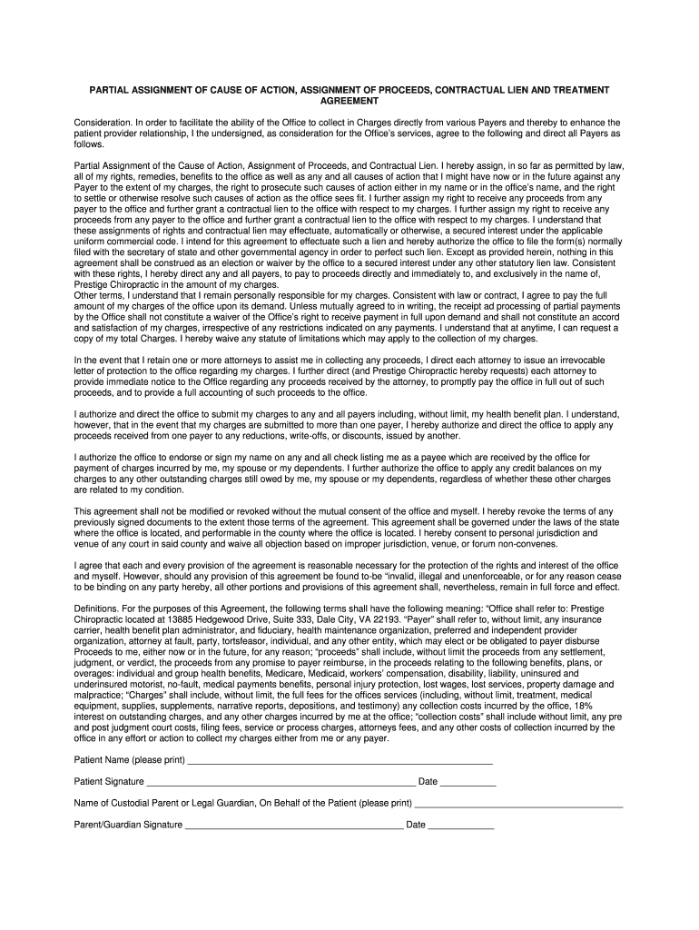 Fillable Online Partial bAssignmentb of Cause of Actionpdf Fax Email ...