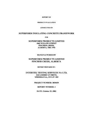 Fillable Online superformicf Intertek Insulated Concrete Form work ...
