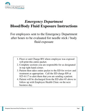 Fillable Online emed unm Blood/Body Fluid Exposure Form - Department of ...