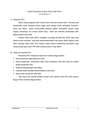 Fillable Online Teknik Penyusunan Program Kerja Audit (PKA) Fax Email ...
