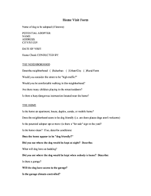 Fillable Online ecscahealthandrescue Home Visit Form ...