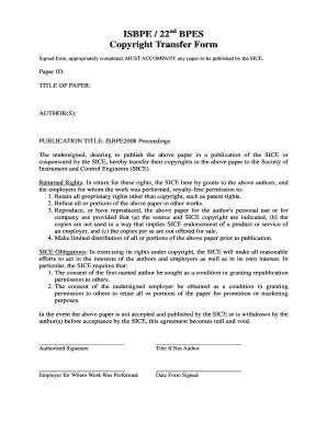 Fillable Online ISBPE 22nd BPES Copyright Transfer Form Fax Email Print ...