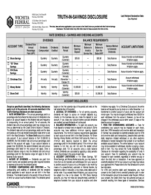 Fillable Online TRUTH-IN-SAVINGS DISCLOSURE - bwichitafcubbcomb Fax ...
