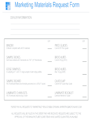 Fillable Online Marketing Materials Request Form - bioflivebbcomb Fax ...