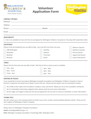 Non Profit Volunteer Application Form Template | pdfFiller
