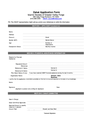 Fillable Online Zakat Application Form - bISGVFb Fax Email Print ...