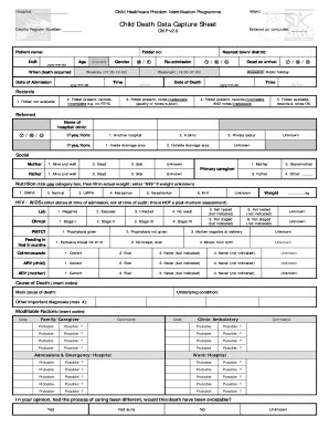 Fillable Online childpip org Child Death Data Capture Sheet - childpip ...