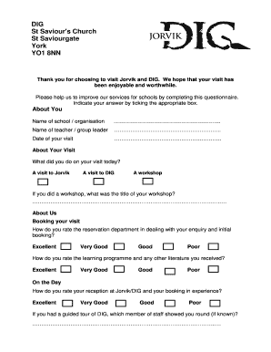 Fillable Online jorvik-viking-centre co DIG Evaluation Form Fax Email ...