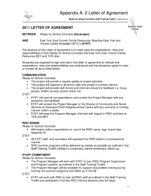 Fillable Online rfsc Appendix A 2 Letter of Agreement Fax Email Print ...