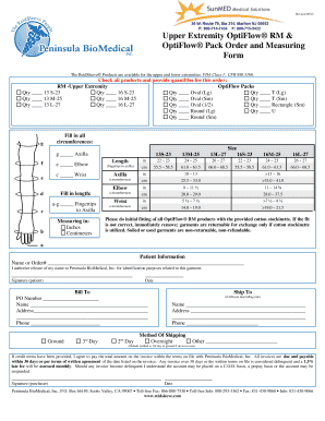 Fillable Online Upper RM-Packs Order-Measuring Form Fax Email Print ...