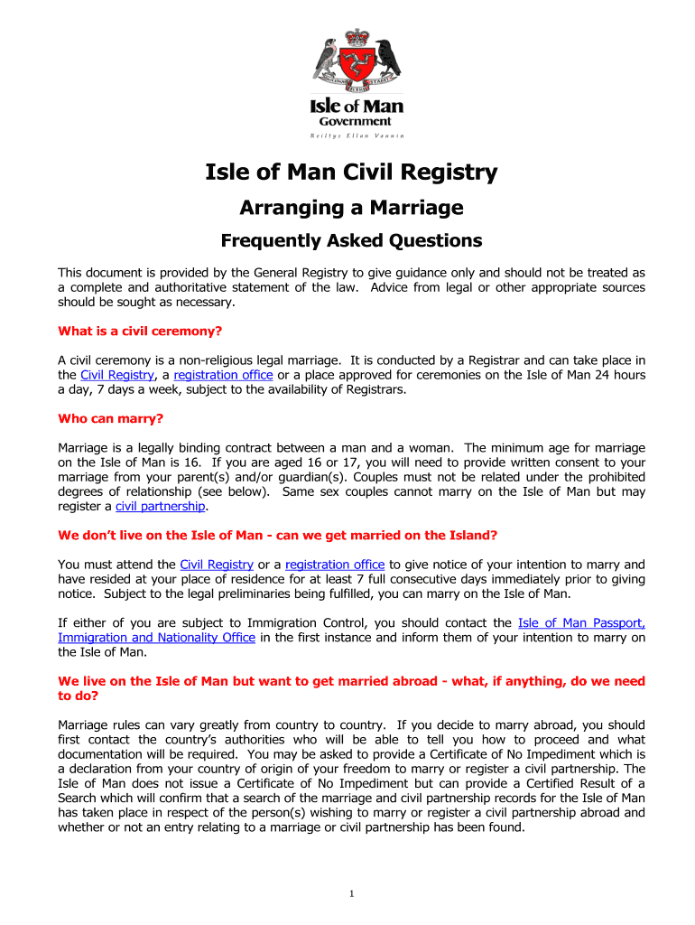 Fillable Online Isle of Man Civil Registry Fax Email Print - pdfFiller