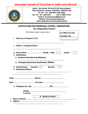 Fillable Online ujglobal Marriage license Application Form Fax Email ...
