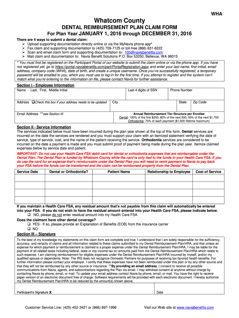 Fillable Online whatcomcounty BClaim Formb - Whatcom County Fax Email Print - pdfFiller