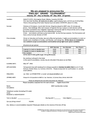 Fillable Online absp org We are pleased to announce the ENGLISH GRAND ...