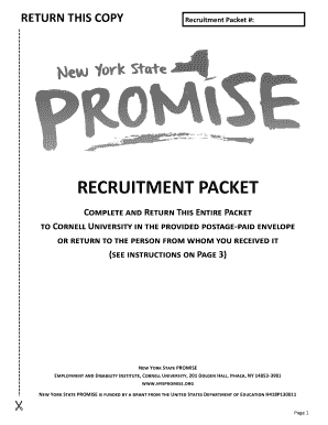 Fillable Online nyspromise Recruitment packet - nys promise Fax Email ...