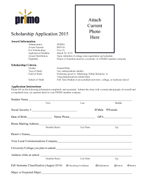 Fillable Online # of Scholarships Fax Email Print - pdfFiller