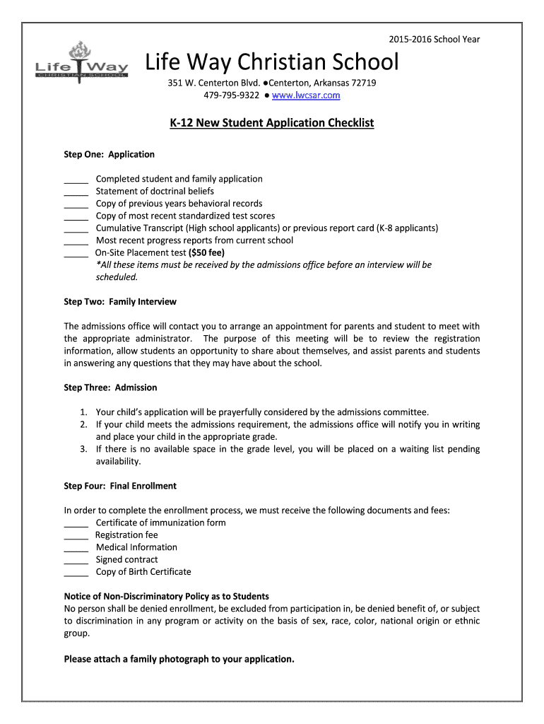Fillable Online Life Way Christian School Fax Email Print - pdfFiller