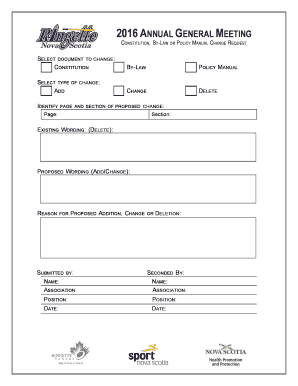 Fillable Online 2016 AGM - Motion Submission Form Fax Email Print ...