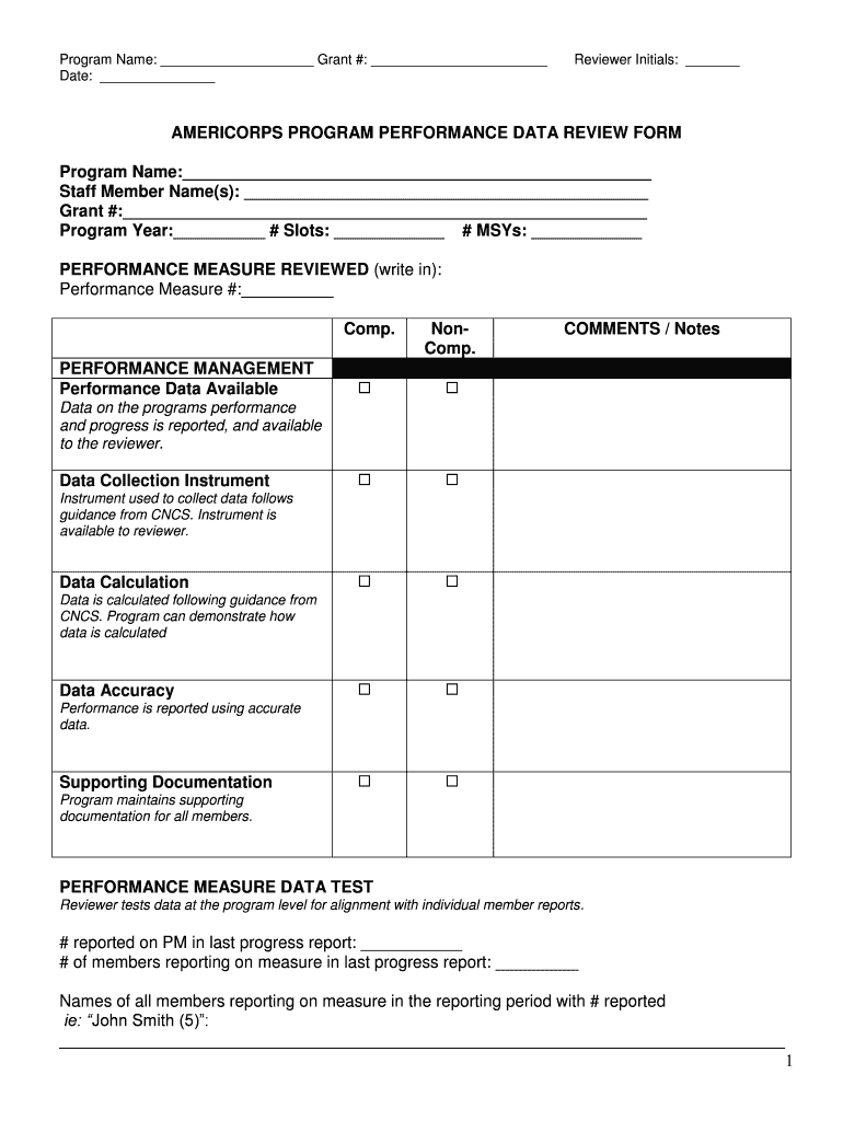 Fillable Online servermont vermont AmeriCorps Program Performance ...