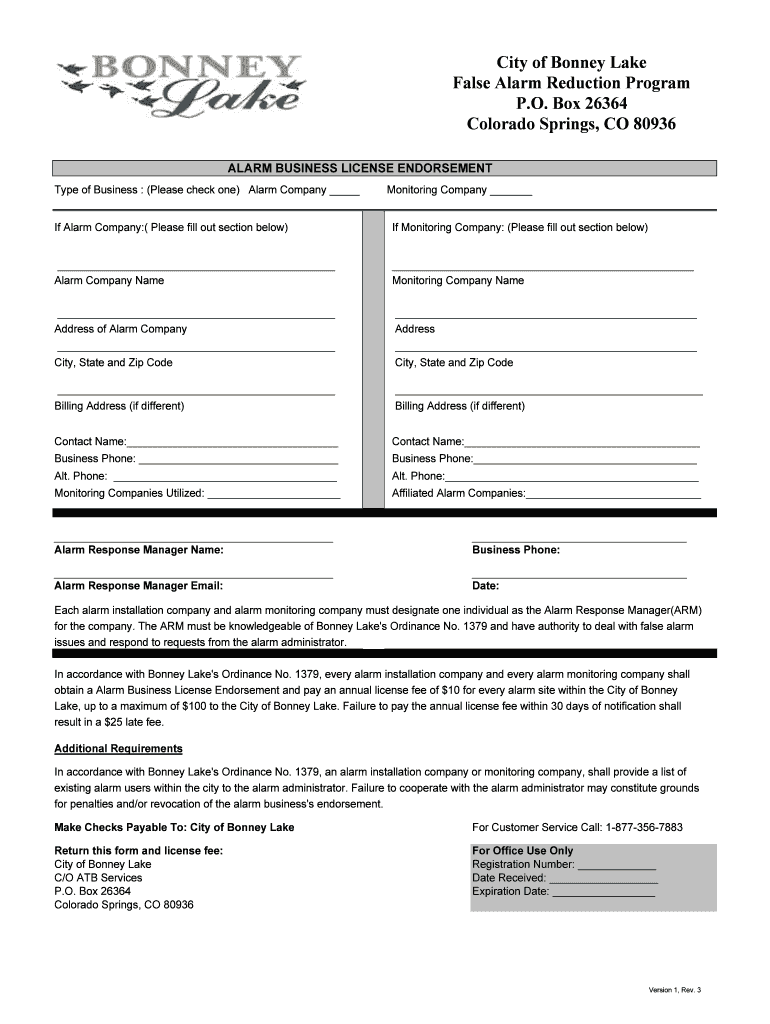 Fillable Online Bonney Alarm Co Reg Form-Ver1 - froulaalarmscom Fax ...