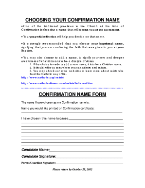 Fillable Online stclareroseville Sacrament of Confirmation - Office of ...