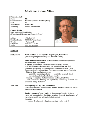 Fillable Online coralx ufsm Mini Curriculum Vitae - Universidade ...