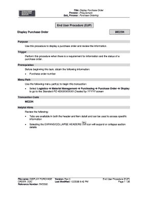 Fillable Online Title: Display Purchase Order Fax Email Print - pdfFiller