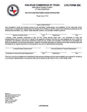 Fillable Online LPG Form 506 Fax Email Print - pdfFiller