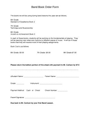 Fillable Online 13 Book Order Form - Cary Junior High School Fax Email ...