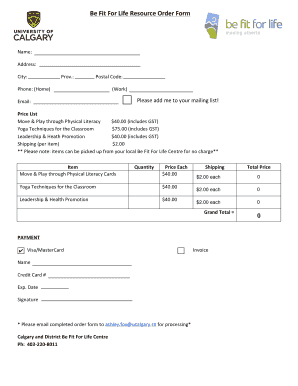 Fillable Online BFFL Resource Order Form-1 Fax Email Print - pdfFiller