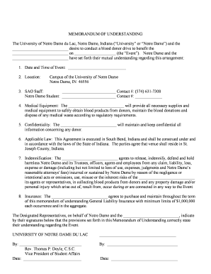 Fillable Online Memorandum of understanding - Student Activities Office ...