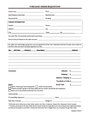 Fillable Online PO Requisition Form (SMII only) Fax Email Print - pdfFiller