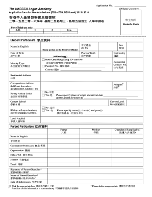 Fillable Online logosacademy edu Application form for New Admissions ...