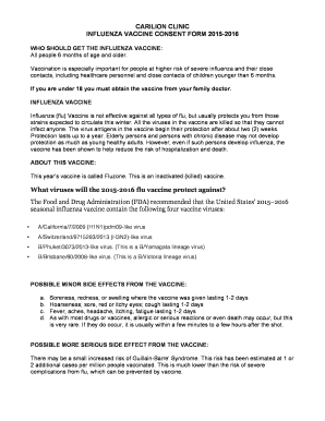 Fillable Online 2015 Flu Vaccine Consent Form - Carilion Wellness Fax ...