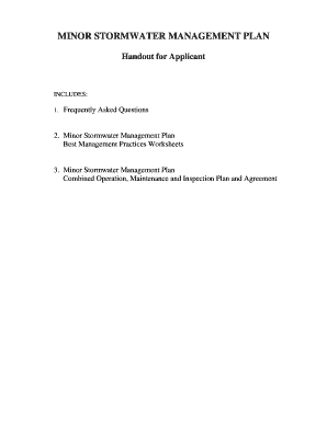 Fillable Online MINOR STORMWATER MANAGEMENT PLAN - East Nantmeal ...